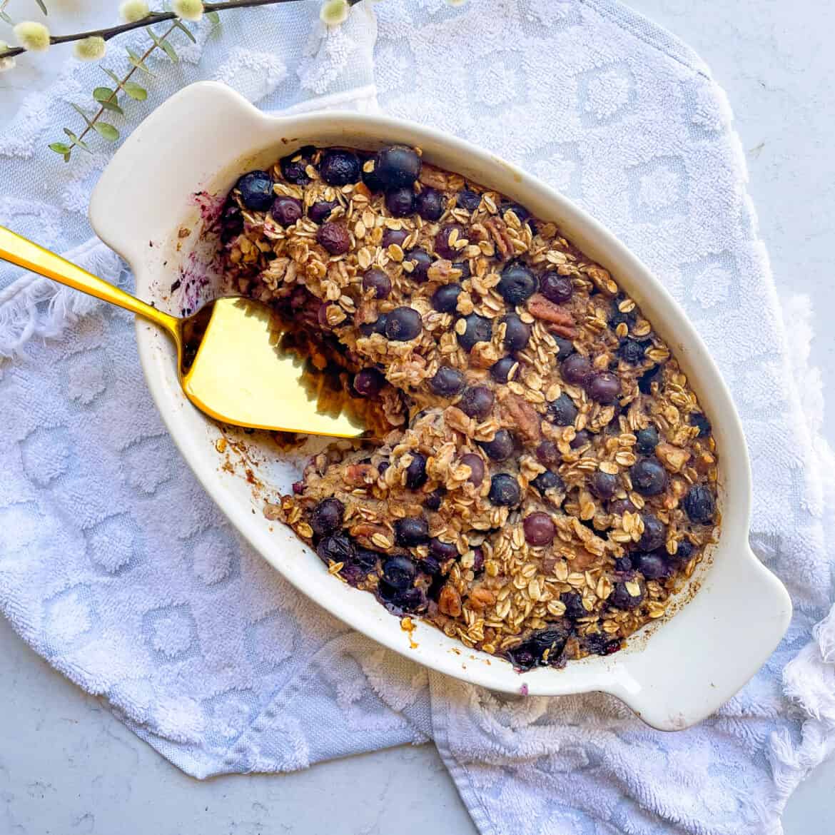 Blueberry Baked Oatmeal (Gluten-Free + Vegan!) - Good Food Baddie