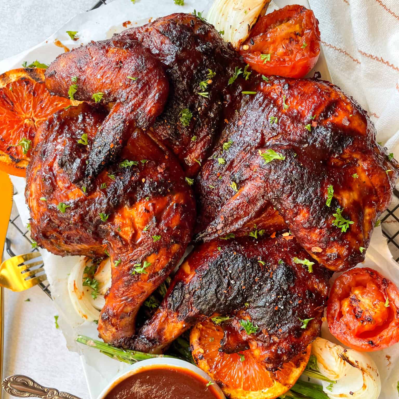Grilled Spatchcock Chicken (Grilled Whole Chicken) - Good Food Baddie