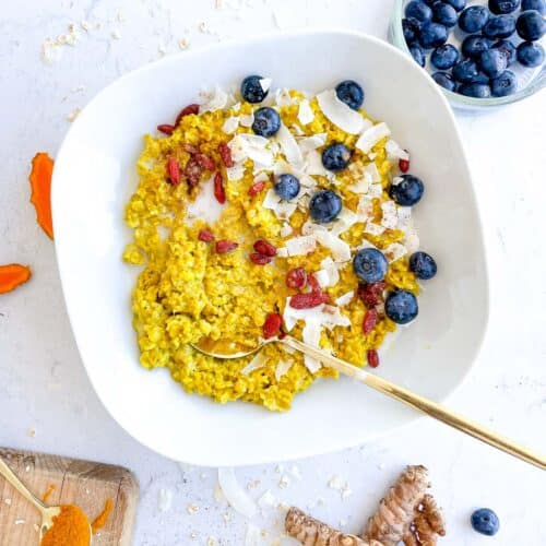 Golden Turmeric Oatmeal - Good Food Baddie