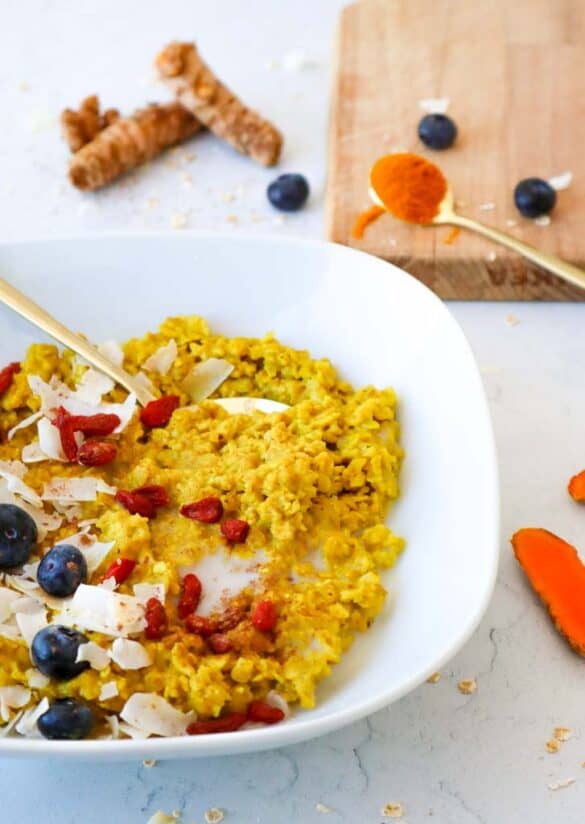 Golden Turmeric Oatmeal - Good Food Baddie
