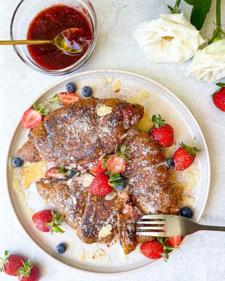 Strawberry Croissant French Toast - Good Food Baddie