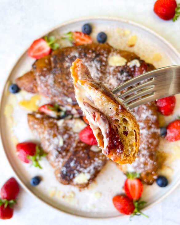 Strawberry Croissant French Toast - Good Food Baddie